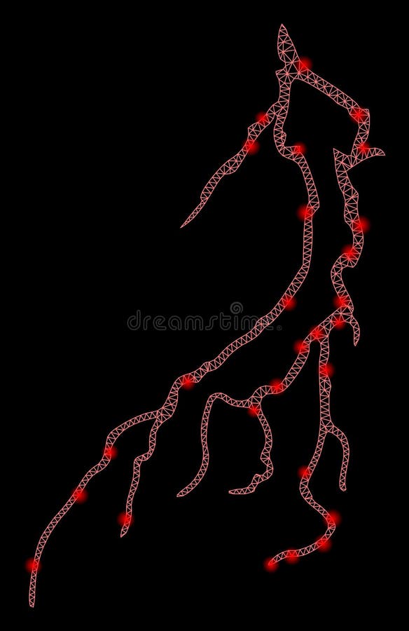 Bright Mesh Carcass Lightning with Flash Spots Stock Vector ...