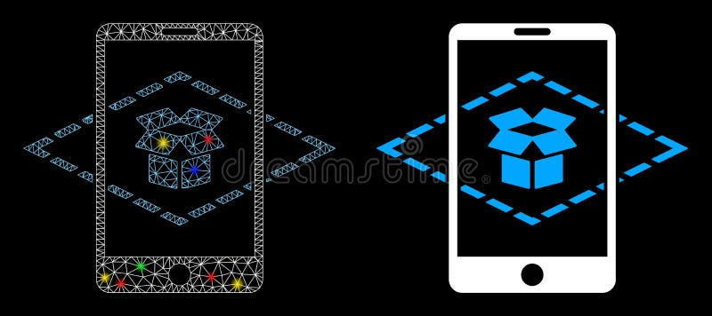 Flare Mesh Network Augmented Reality Icon with Flare Spots Stock ...