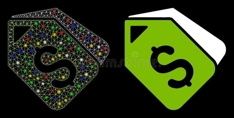 Flare Mesh Network Bank Account Tags Icon with Flare Spots Stock ...
