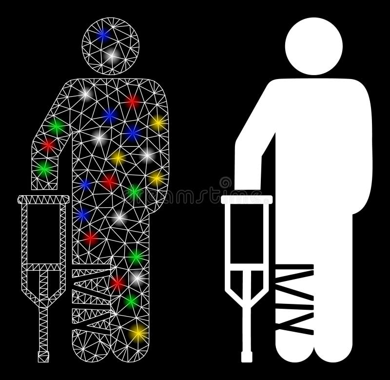 Flare Mesh Network Broken Leg Patient Icon with Flare Spots Stock ... Flare Mesh Network Broken Leg Patient Icon with Flare Spots Stock ...