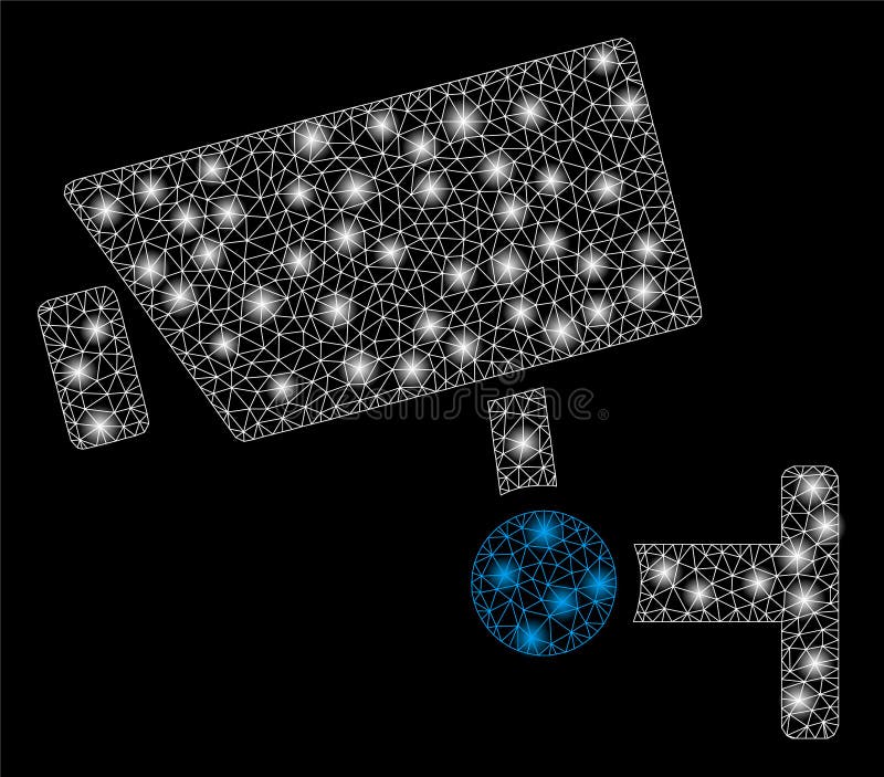 Flare Mesh Network CCTV Camera with Flare Spots Stock Vector ...