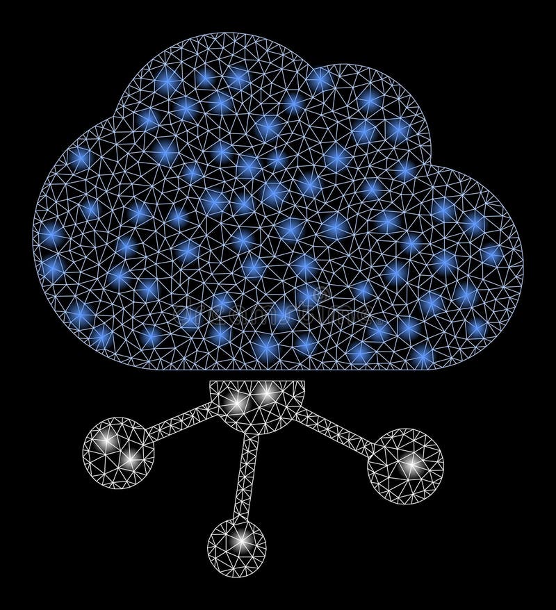 Flare Mesh Network Cloud Network with Flare Spots Stock Illustration ...
