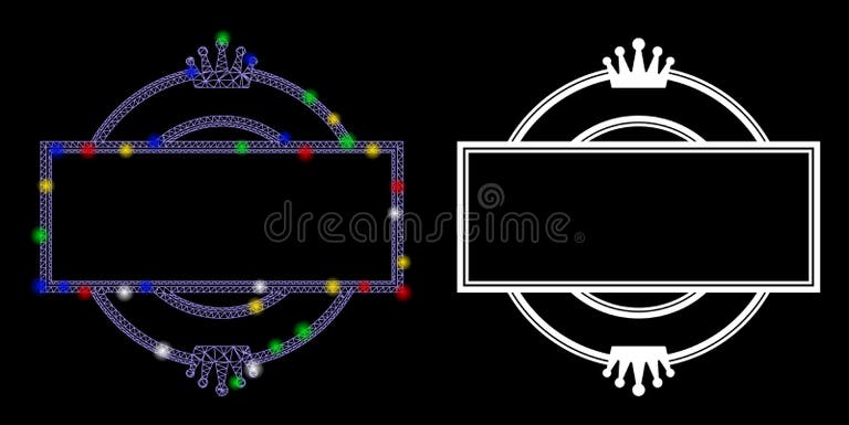 Flare Mesh Network Crown Round and Rectangle Frame Icon with Flare ...