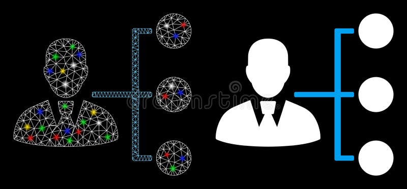 Flare Mesh Network Distribution Manager Icon with Flare Spots Stock ...