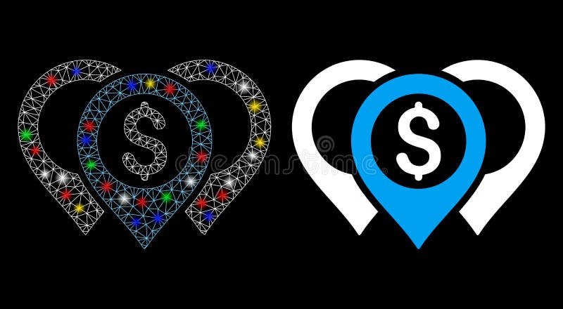 Flare Mesh Network Dollar Map Pointers Icon with Flare Spots Stock ... Flare Mesh Network Dollar Map Pointers Icon with Flare Spots Stock ...