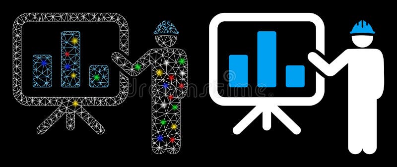Flare Mesh Network Engineer Pointing Chart Board Icon with Flare Spots ... Flare Mesh Network Engineer Pointing Chart Board Icon with Flare Spots ...