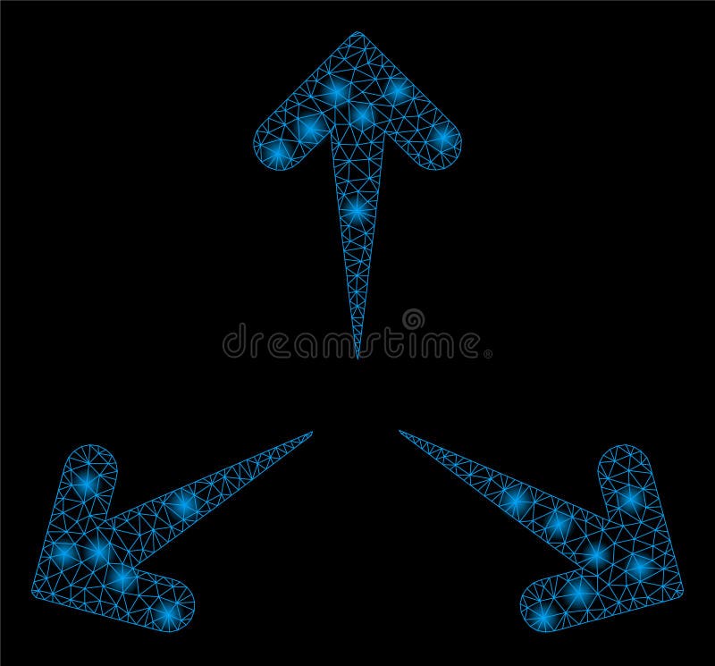 Flare Mesh Network Expand Arrows with Light Spots Stock Vector ...