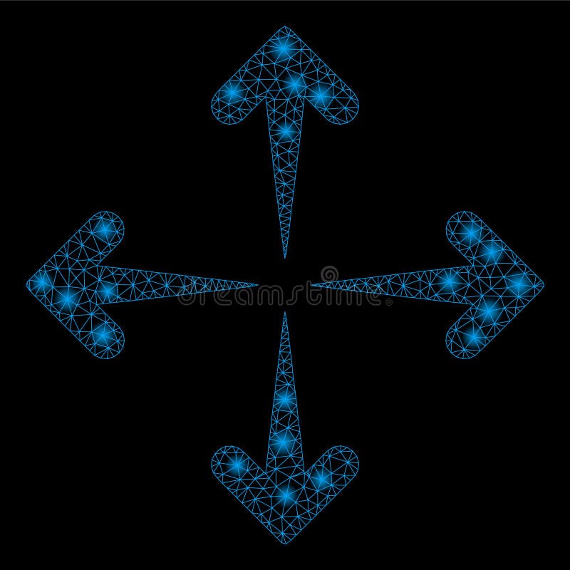 Flare Mesh Network Expand Arrows with Flare Spots Stock Vector ...