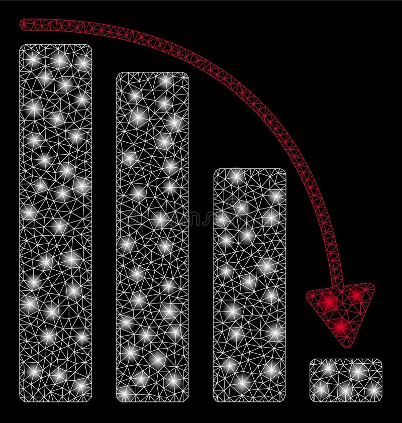 Flare Mesh Network Falling Acceleration Bar Chart with Flare Spots Stock Vector - Illustration ...