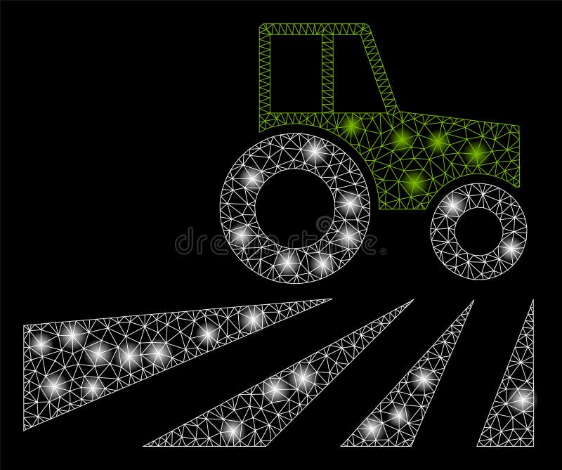 Flare Mesh Network Farm Field with Tractor with Flare Spots Stock ...