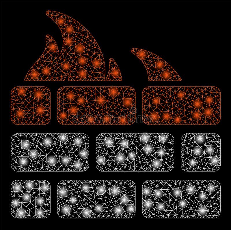 Flare Mesh Network Firewall with Flare Spots Stock Vector ...