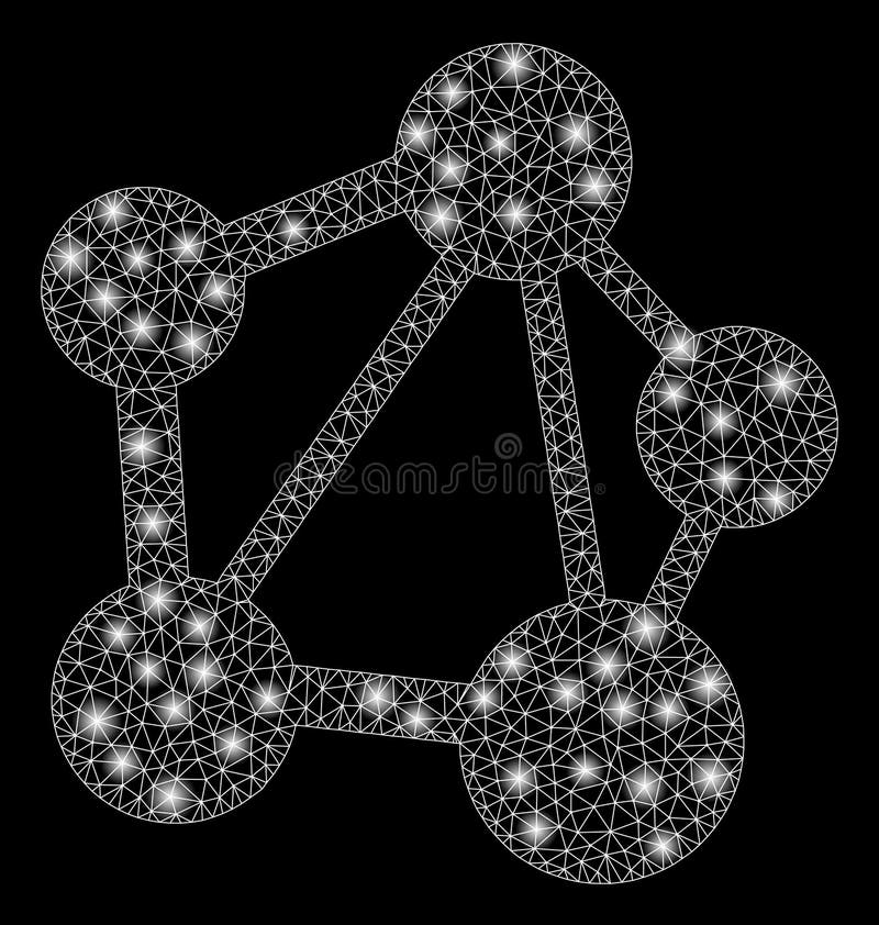 Flare Mesh Network with Flare Spots Stock Vector - Illustration of ...