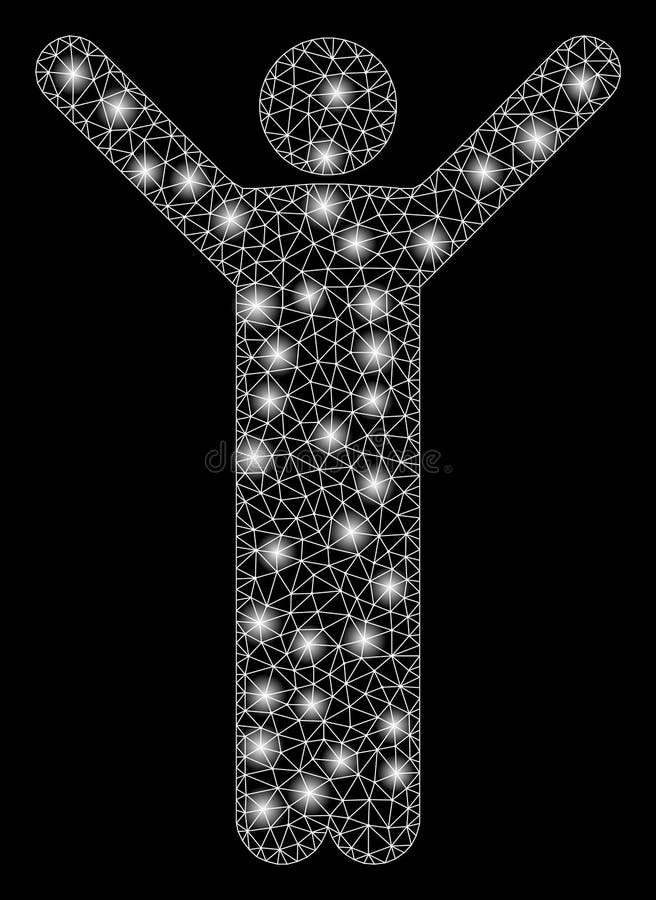 Flare Mesh Network Happy Man with Flare Spots Stock Vector ...