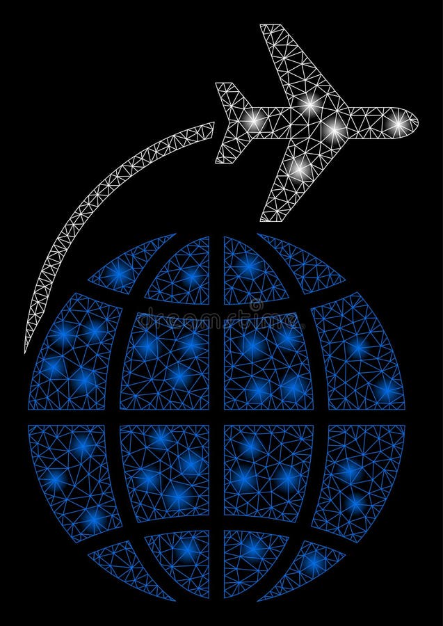 Flare Mesh Network International Flight with Flare Spots Stock Vector ...