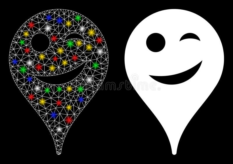 Flare Mesh Network Joke Smiley Map Marker Icon with Flare Spots Stock ... Flare Mesh Network Joke Smiley Map Marker Icon with Flare Spots Stock ...