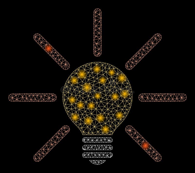 Flare Mesh Network Light Bulb with Flash Spots Stock Vector ...