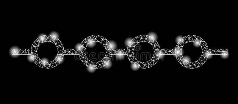 Flare Mesh Network Marked Line with Flare Spots Stock Illustration ...