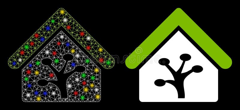 Flare Mesh Network Plant Glasshouse Icon with Flare Spots Stock ... Flare Mesh Network Plant Glasshouse Icon with Flare Spots Stock ...