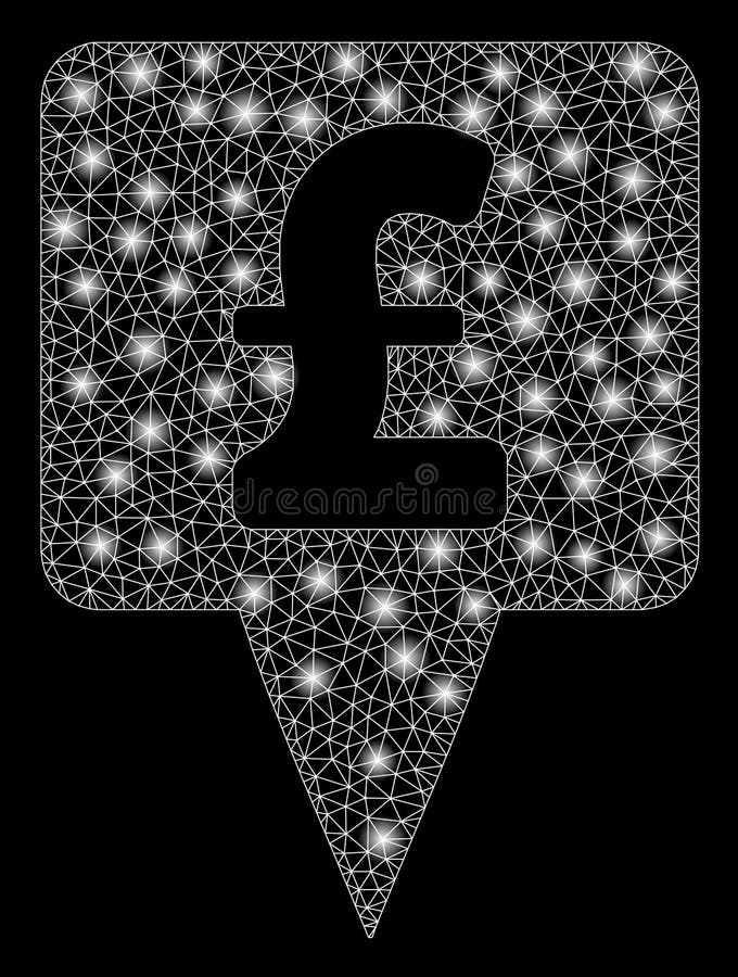 Flare Mesh Network Pound Map Pointer with Flare Spots Stock Vector ...