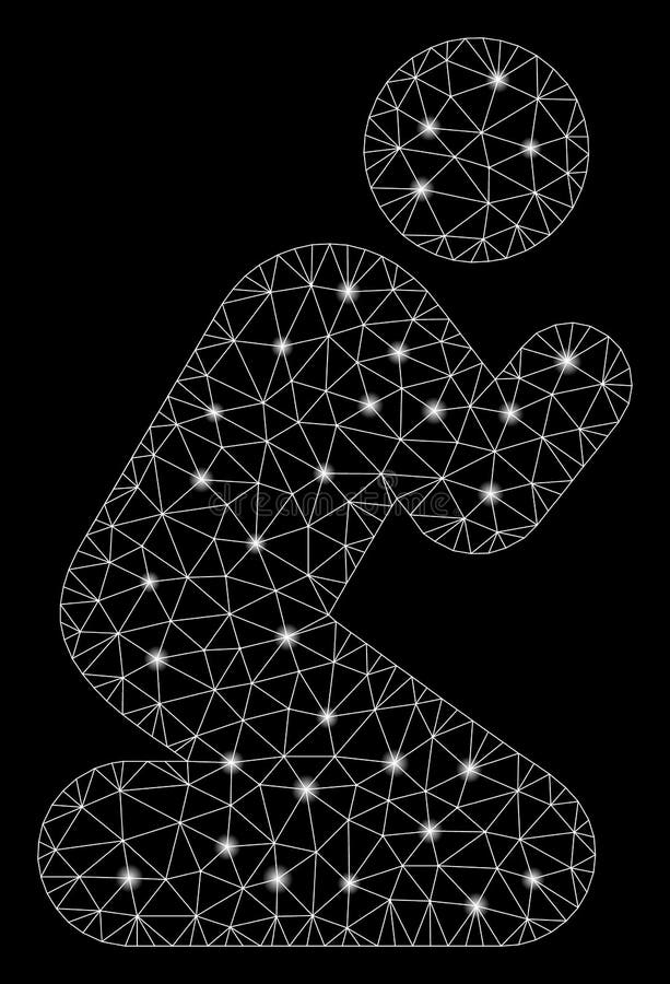 Flare Mesh Network Pray Pose with Flare Spots Stock Vector ...