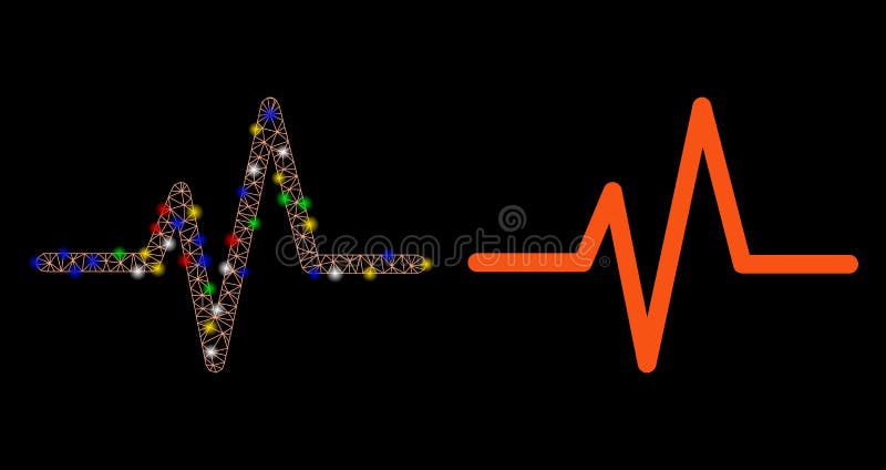 Flare Mesh Network Pulse Icon with Flare Spots Stock Vector ...