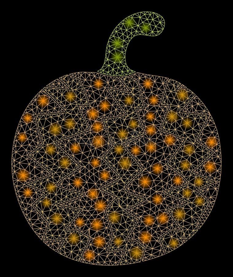 Flare Mesh Network Pumpkin with Flash Spots Stock Vector - Illustration ...