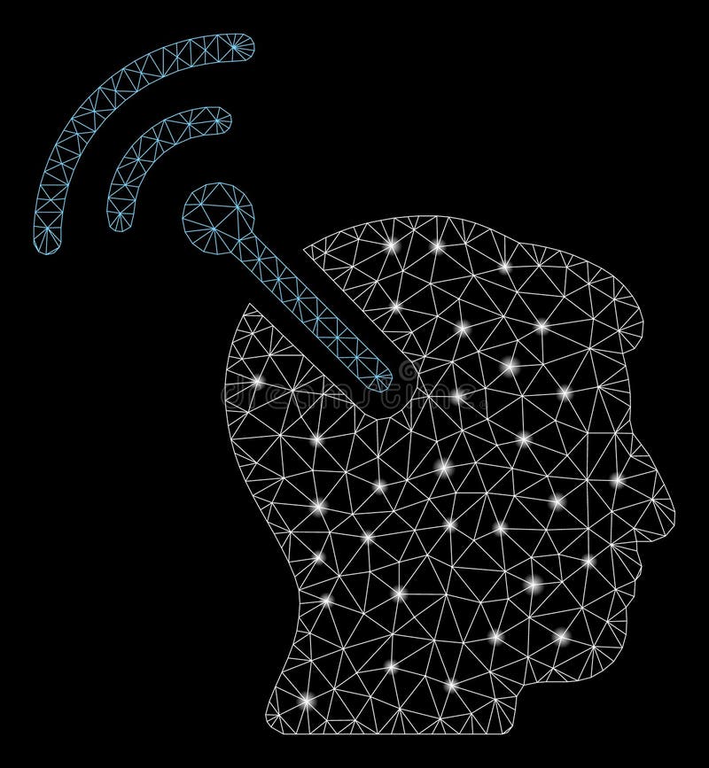 Flare Mesh Network Radio Neural Interface with Light Spots Stock Vector ...