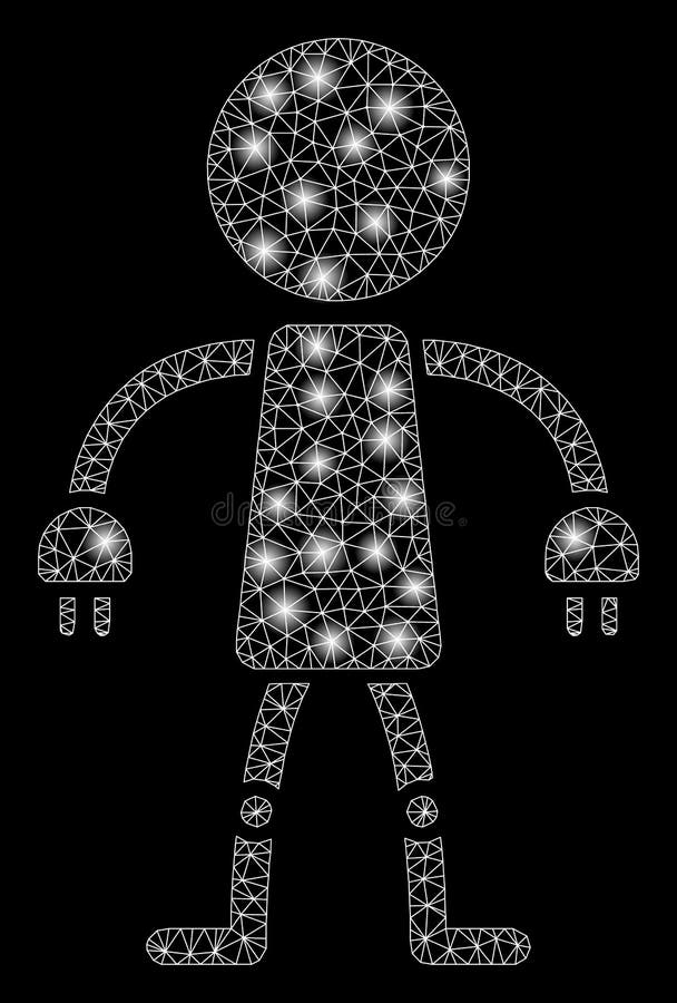 Flare Mesh Network Robot with Flare Spots Stock Vector - Illustration ...