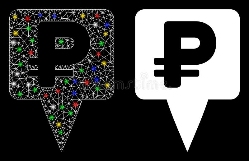 Flare Mesh Network Rouble Map Pointer Icon with Flare Spots Stock ... Flare Mesh Network Rouble Map Pointer Icon with Flare Spots Stock ...