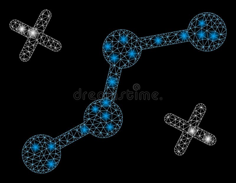 Flare Mesh Network Route Points with Flare Spots Stock Vector ...