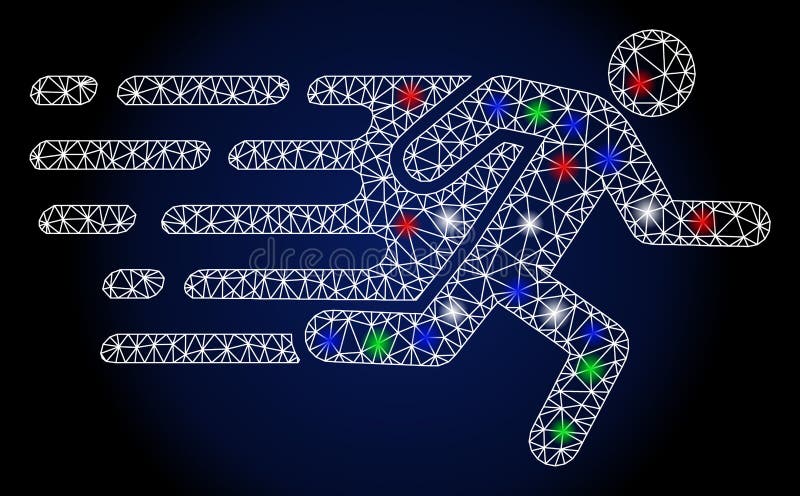 Flare Mesh Network Rush Running Man with Flare Spots Stock Illustration ... Flare Mesh Network Rush Running Man with Flare Spots Stock Illustration ...