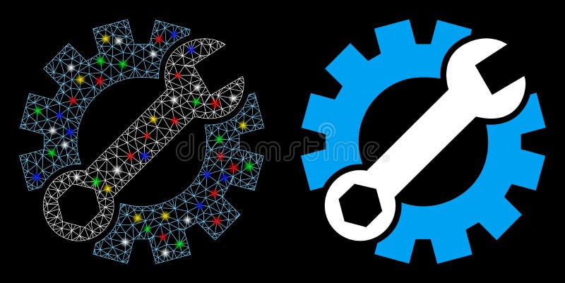 Flare Mesh Network Setup Tools Icon with Flare Spots Stock Vector ...