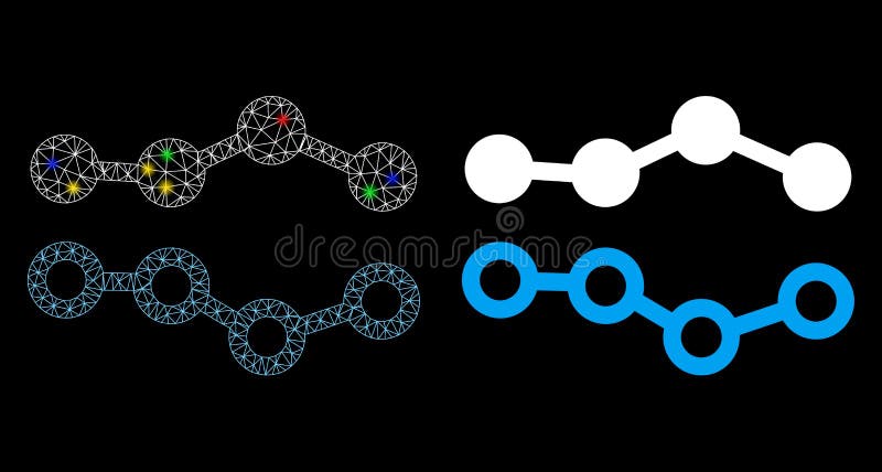 Flare Mesh Network Trends Icon with Flare Spots Stock Vector ...