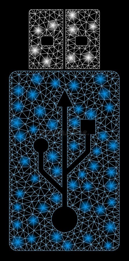 Flare Mesh Network USB Flash Drive with Light Spots Stock Vector ...