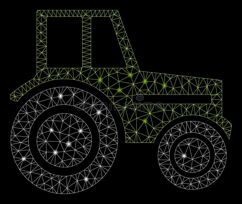 Flare Mesh Network Wheeled Tractor with Flash Spots Stock Vector ...