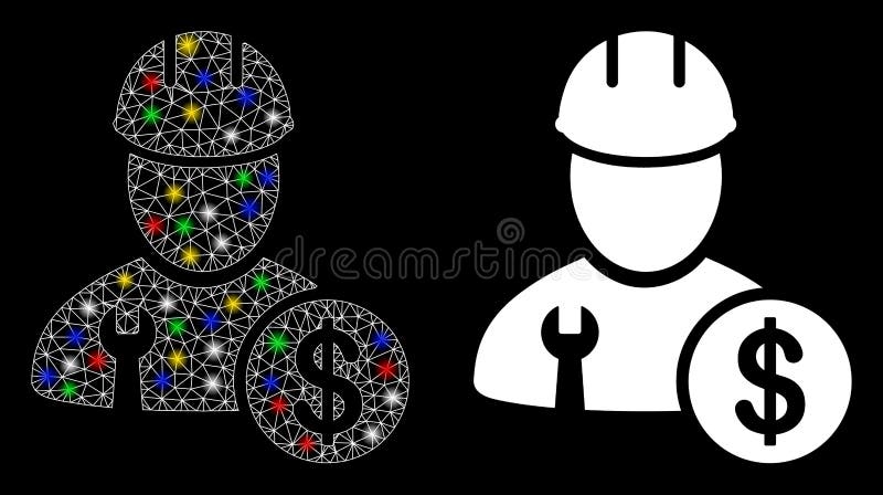 Flare Mesh Network Worker Salary Icon with Flare Spots Stock ... Flare Mesh Network Worker Salary Icon with Flare Spots Stock ...