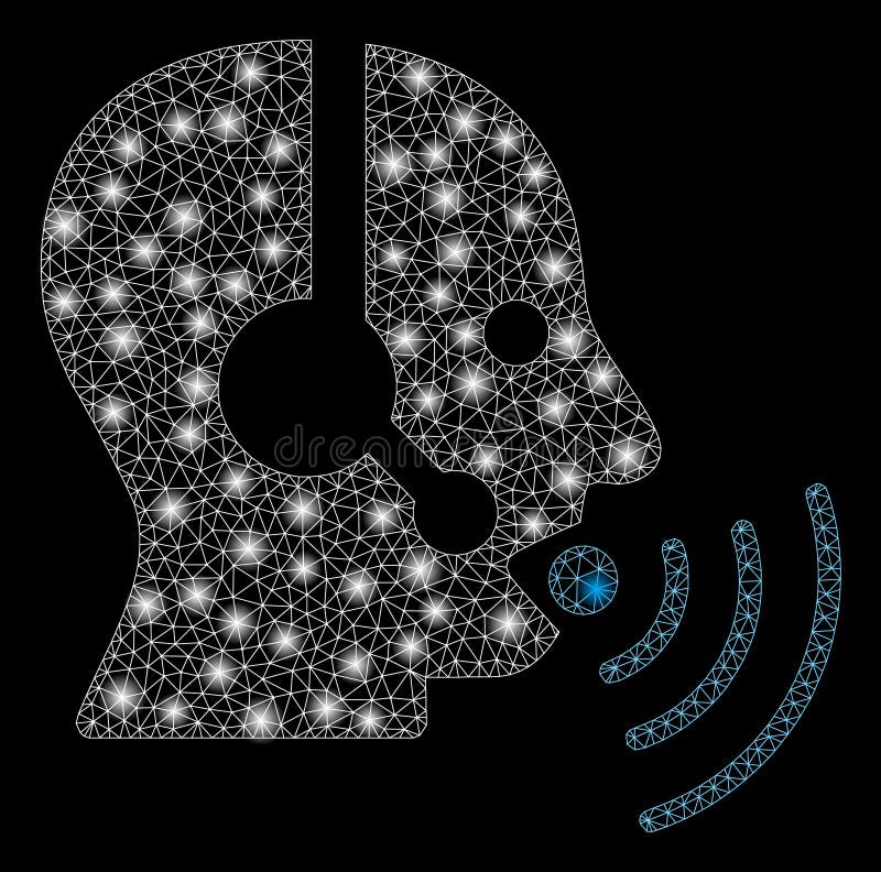 Flare Mesh Network Operator Talking Sound Waves with Flash Spots Stock ... Flare Mesh Network Operator Talking Sound Waves with Flash Spots Stock ...