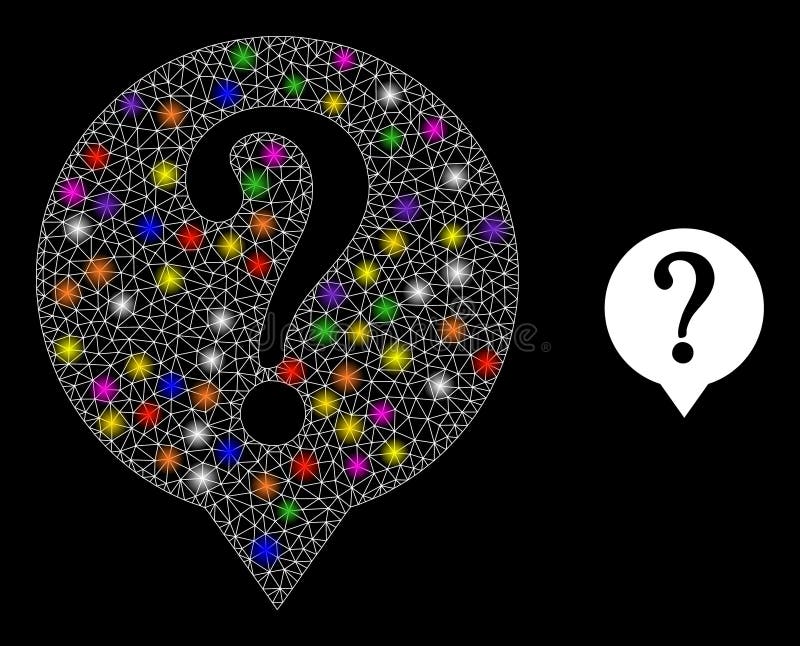 Glossy Net Query Icon with Constellation Colorful Light Spots Stock ...