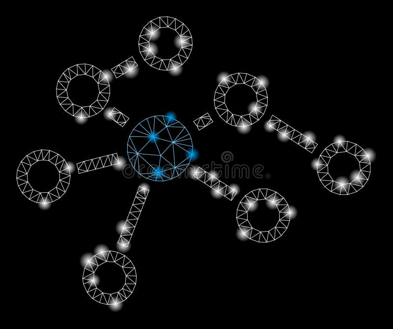 Flare Mesh Network Relations with Flare Spots Stock Vector ...
