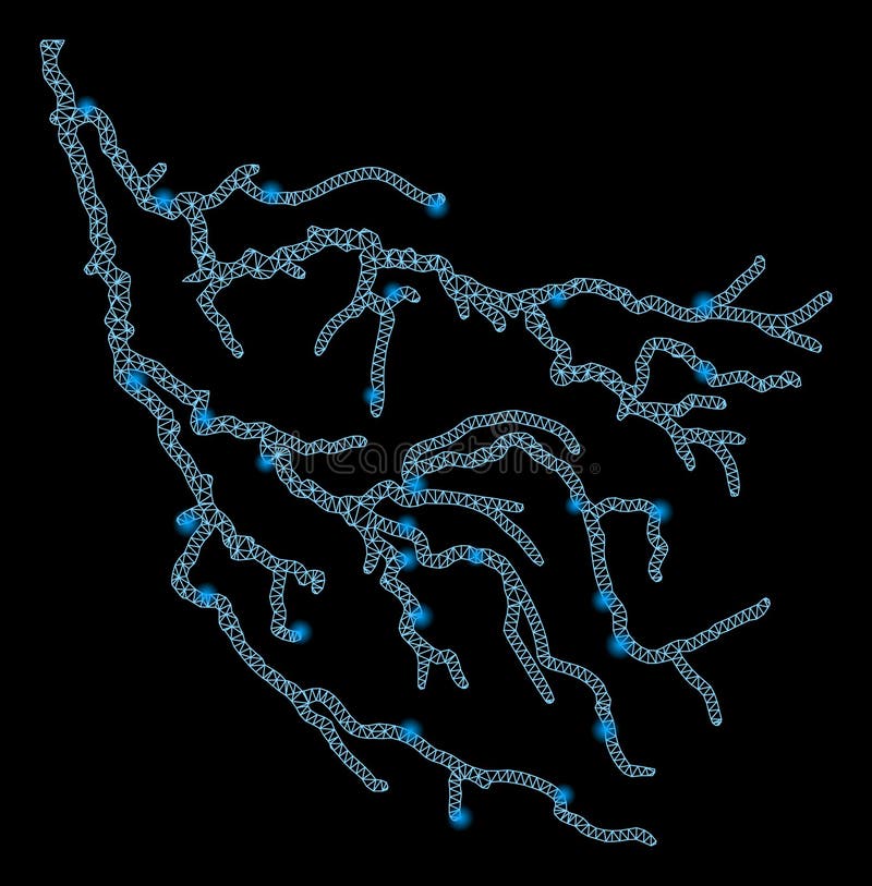 Flare Mesh 2D River with Flare Spots Stock Vector - Illustration of ...