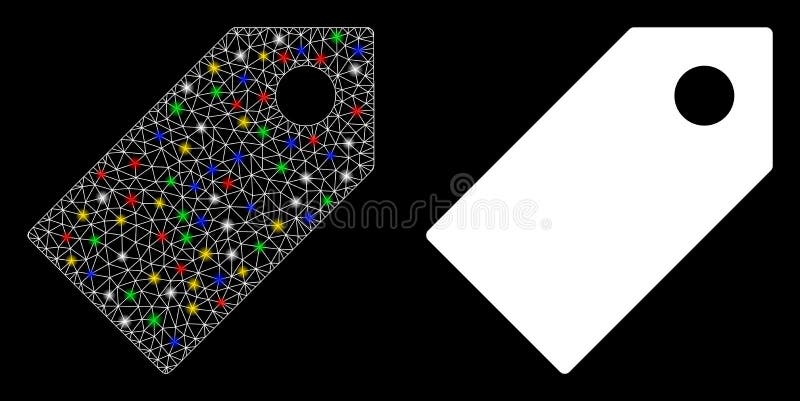 Flare Mesh Network Tag Icon with Flare Spots Stock Vector ...