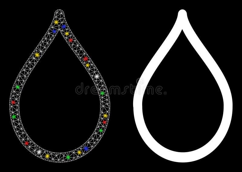 Flare Mesh 2D Water Drop Icon with Flare Spots Stock Illustration ...