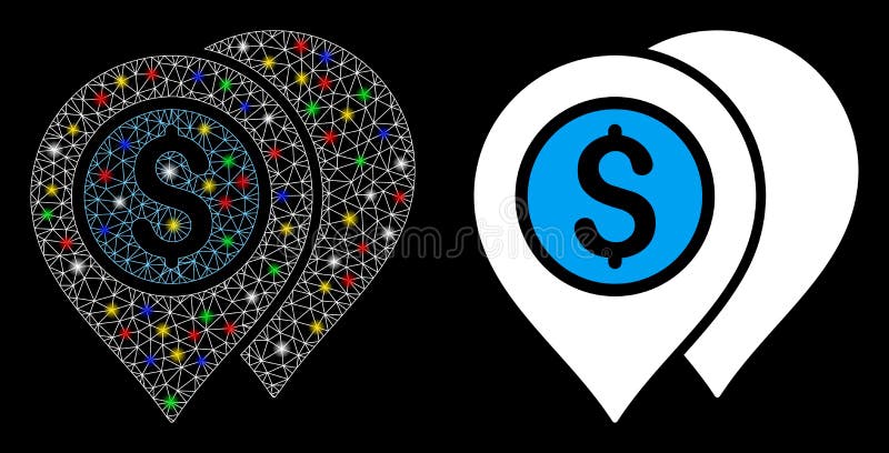 Flare Mesh Wire Frame Bank Map Pointers Icon with Flash Spots Stock ... Flare Mesh Wire Frame Bank Map Pointers Icon with Flash Spots Stock ...