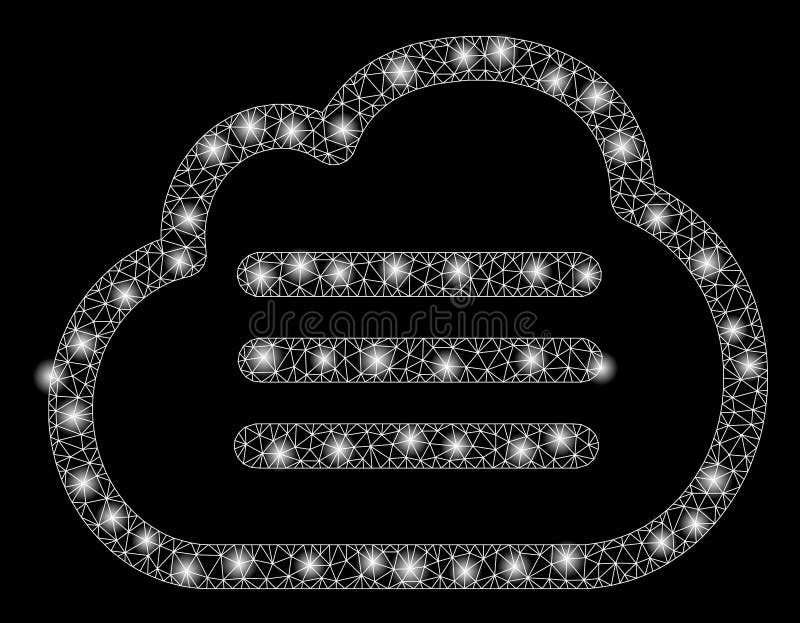 Flare Mesh Wire Frame Cloud File with Flare Spots Stock Vector ...