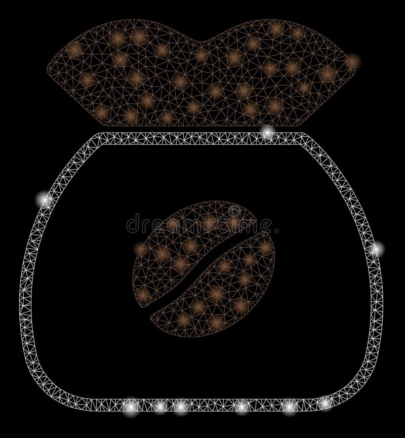Flare Mesh Wire Frame Coffee Grain with Flare Spots Stock Vector ...