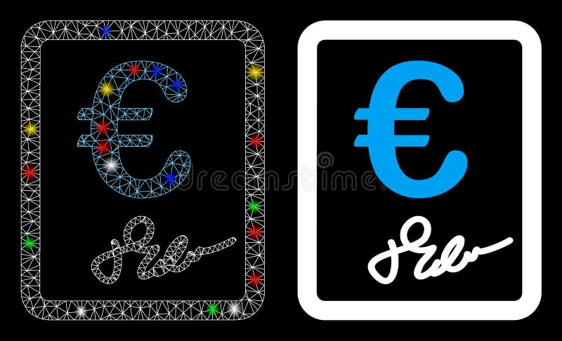 Flare Mesh Wire Frame Euro Signed Contract Icon with Flare Spots Stock ... Flare Mesh Wire Frame Euro Signed Contract Icon with Flare Spots Stock ...