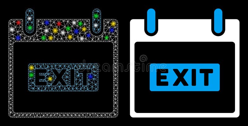 Flare Mesh Wire Frame Exit Caption Calendar Day Icon with Flare Spots ...