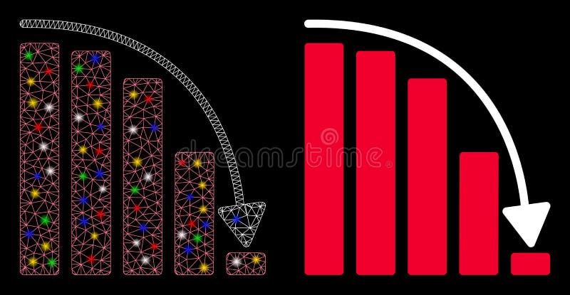 Flare Mesh Wire Frame Falling Acceleration Chart Icon with Flare Spots ... Flare Mesh Wire Frame Falling Acceleration Chart Icon with Flare Spots ...