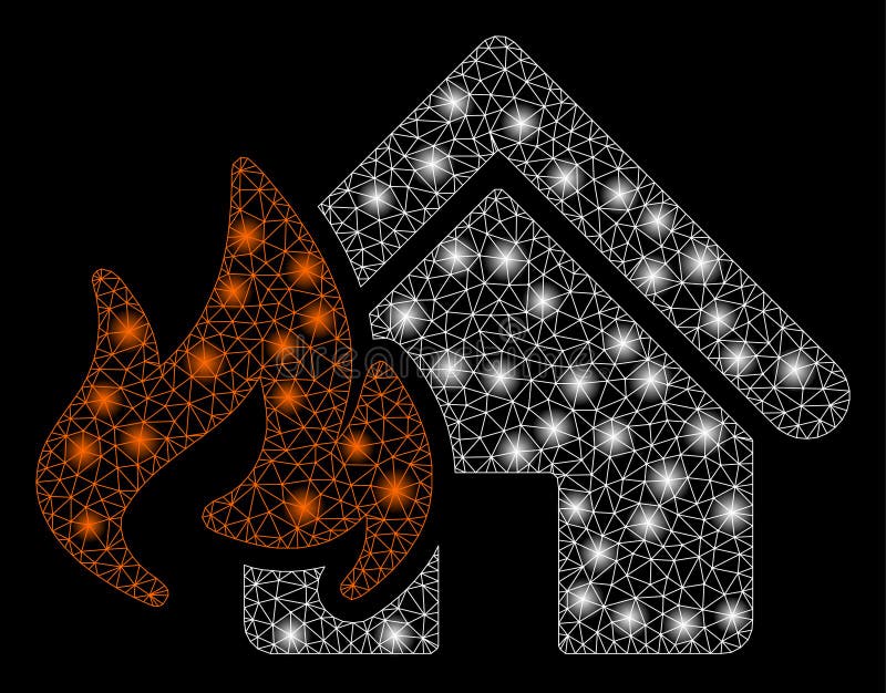 Flare Mesh Wire Frame Fire Damage with Flare Spots Stock Vector ...