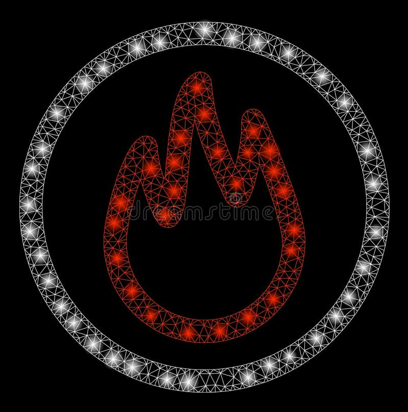 Flare Mesh Wire Frame Fire with Flare Spots Stock Vector - Illustration ...